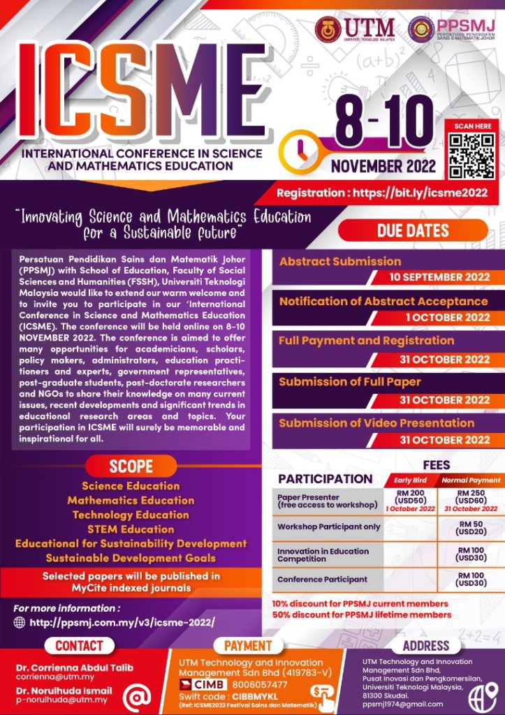 ICSME 2022 – Persatuan Pendidikan Sains dan Matematik Negeri Johor